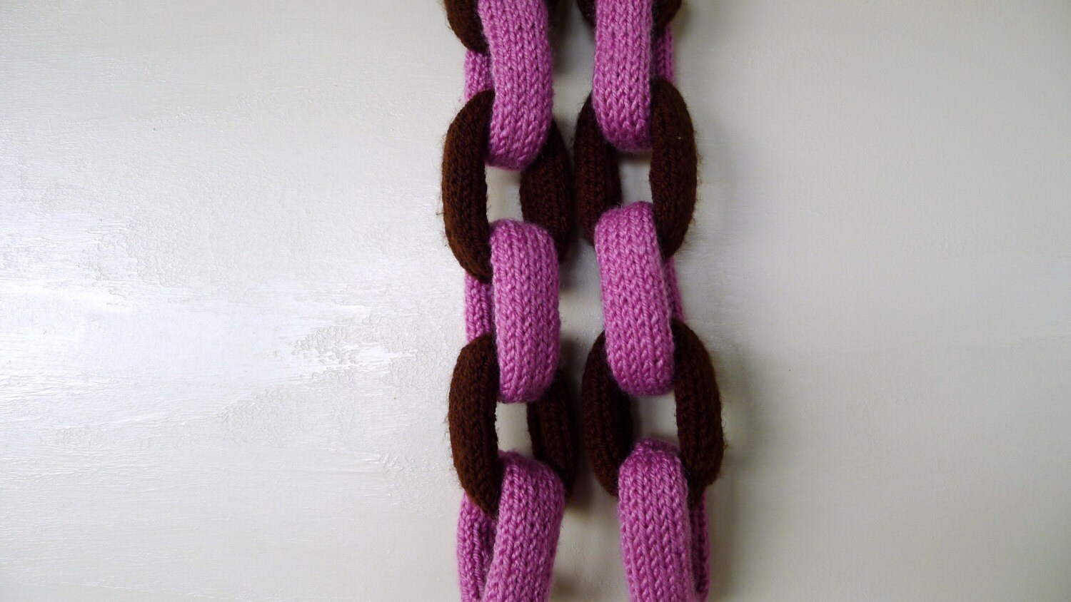 Chain Link Scarf. Brown & Pink Chain Scarf. Unique Handmade Scarves ...