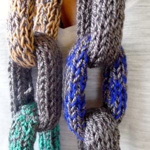 Chunky Chain Scarf | Chain Link Scarf | Multicolor Loop Scarf | Unique ...