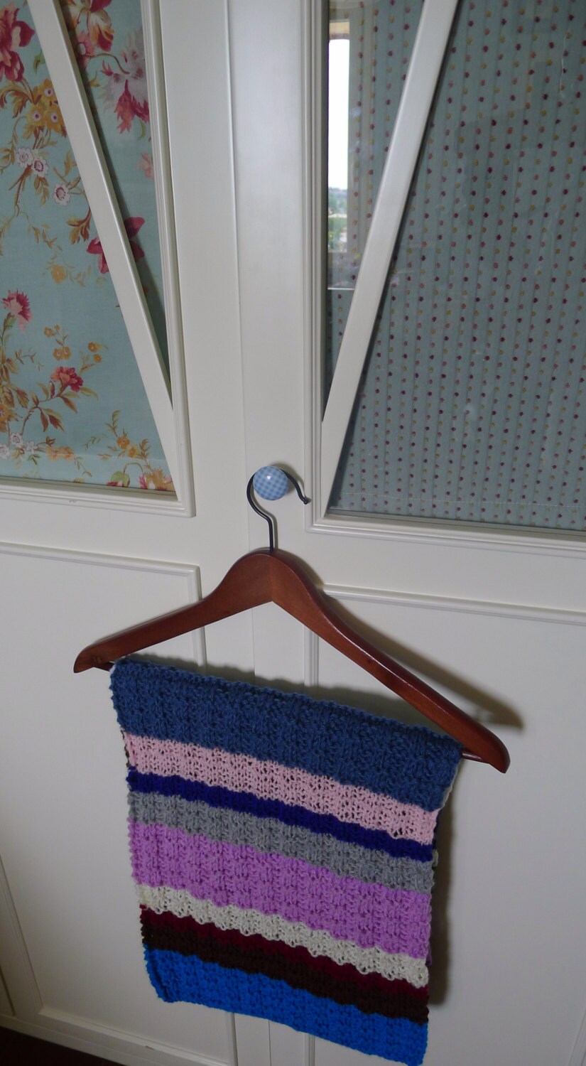 Knit Striped Scarf Multi Coloured Scarf Women's Wool - Etsy