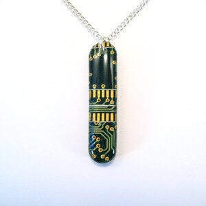 Recycled Green Circuit Board Pendant - Geek Necklace - Computer Pendant ...