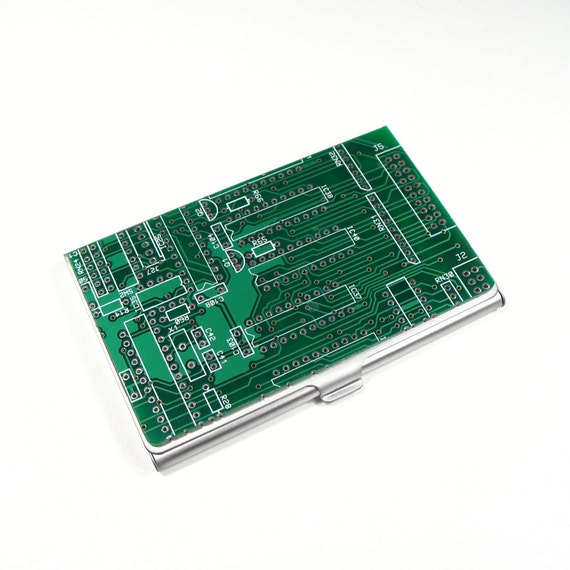 Circuit Board Business Card Case Geek Gift Husband Gift