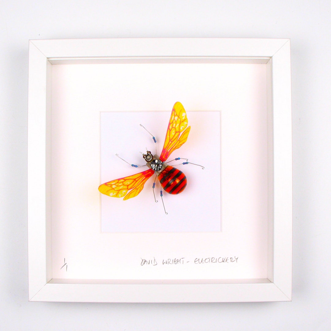 Bumblebee Wall Art Box Frame Bee Art Honey Bee Circuit Board - Etsy UK