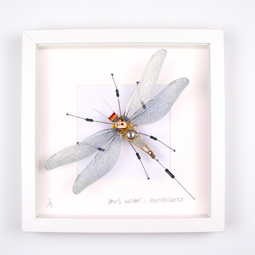 Insect Art Insect Wings Framed Insect Electrician Gift Recycled Circuit ...