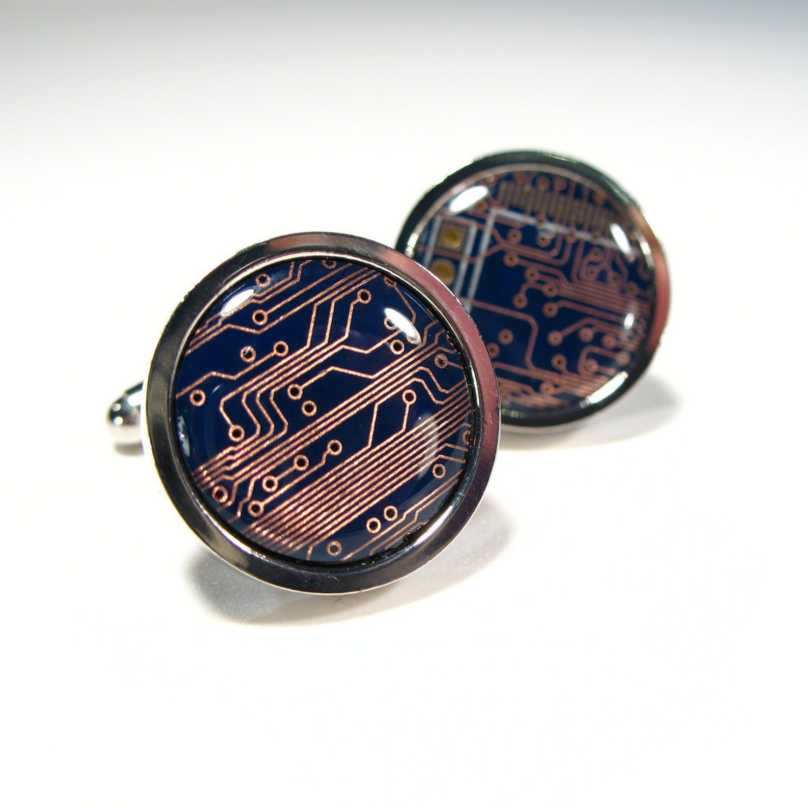 Real Recycled Circuit Board Cufflinks, Blue, Geek Jewelry, Men's Gift ...