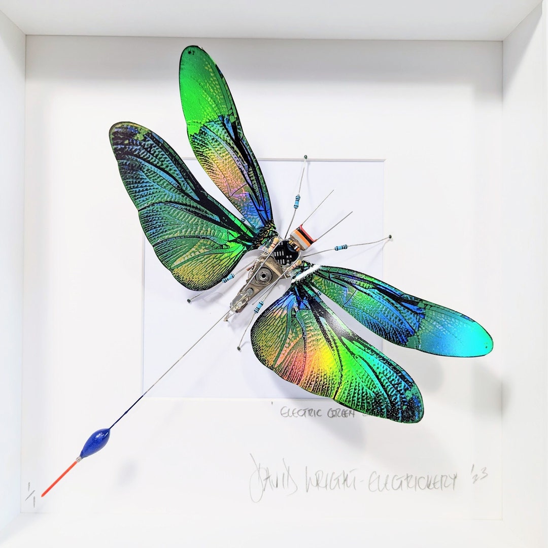 Green Iridescent Dragonfly, Made From Recycled Electrical Waste by ...