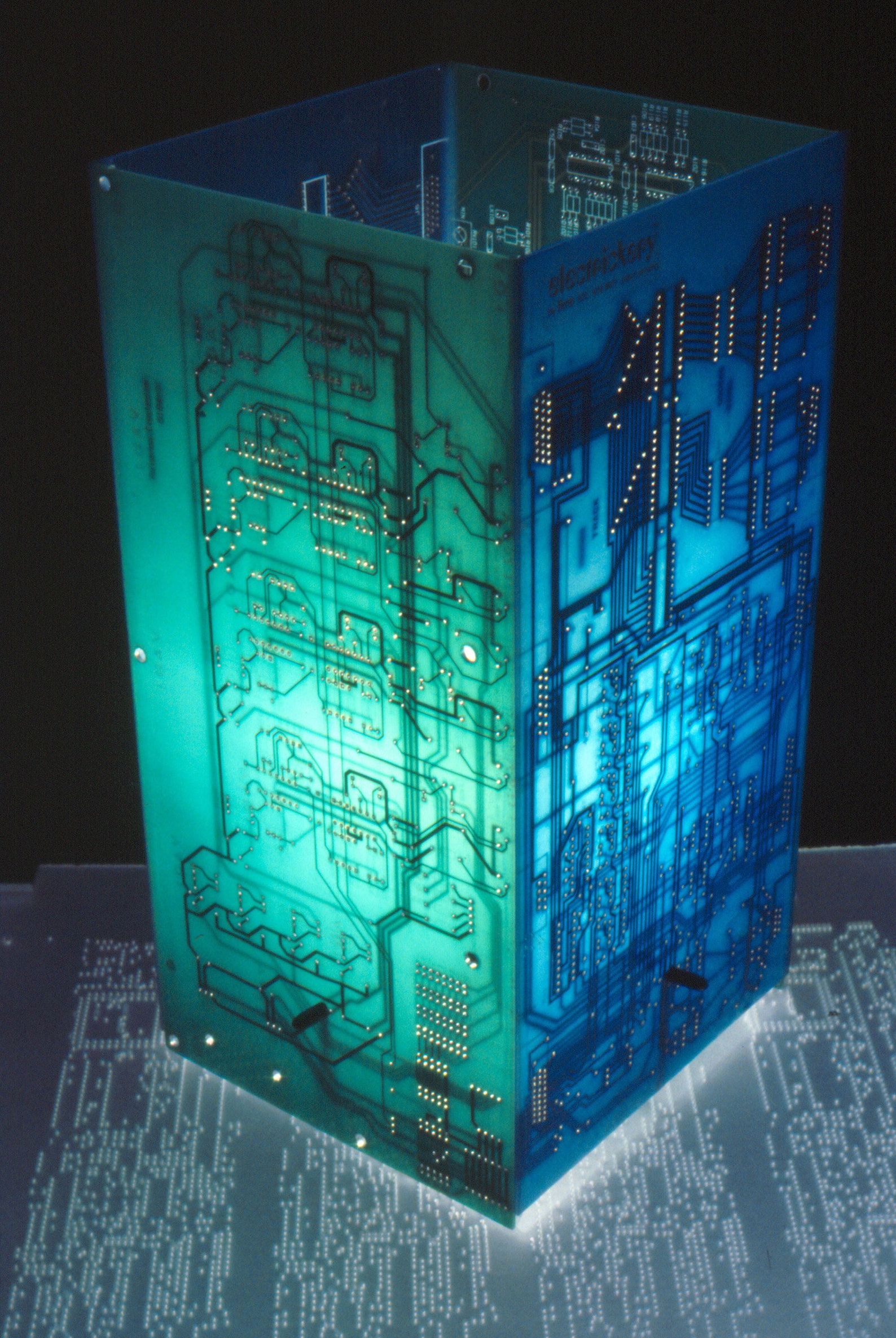 Circuit Board Light PCB Table Lamp Green Light Yellow | Etsy UK