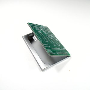 Circuit Board Business Card Case, Geek Gift, Husband Gift, Business Gift, Metal Card Holder ...