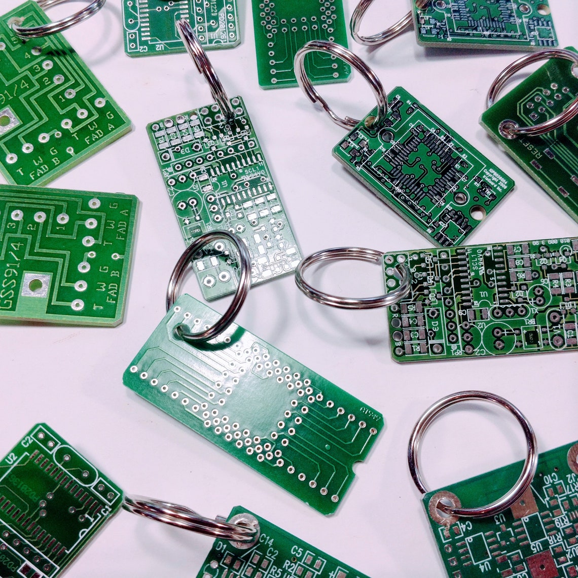 Real Recycled Circuit Board Keyring PCB Keychain Upcycled - Etsy
