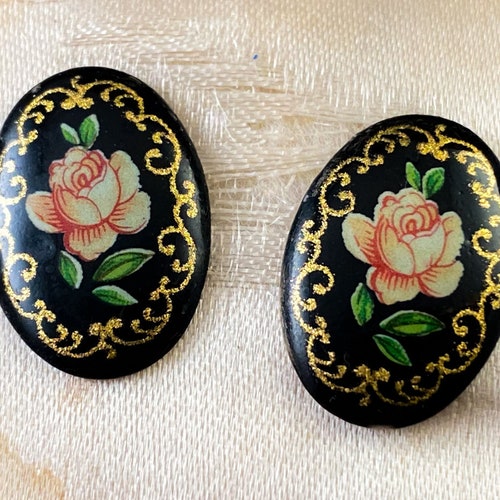 Rare Vintage 18x13 Victorian Oval Rose Fancy Decal Porcelain - Etsy