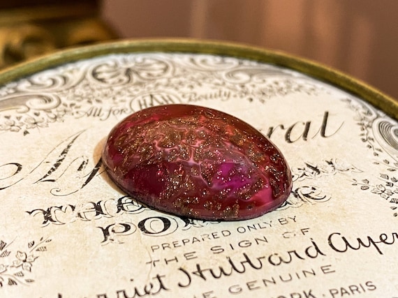Vintage 25x18mm Red Ruby Gold Oval Galaxy Gem Jewel Stone - Etsy