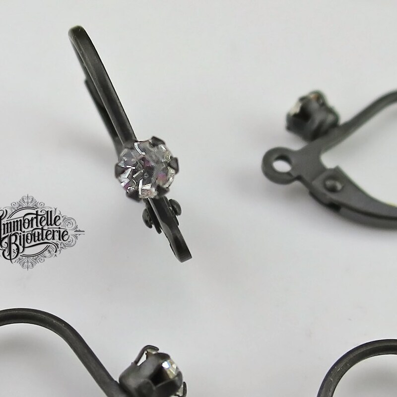 Leverback Earring Findings With Rhinestone - Etsy