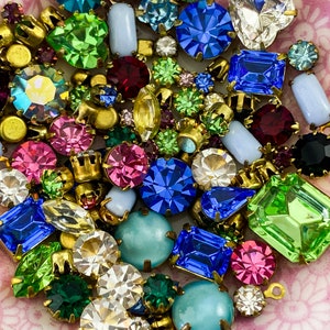Vintage SET Rhinestones in Settings Lot Fancy Mix - Large Fancy Sizes ...