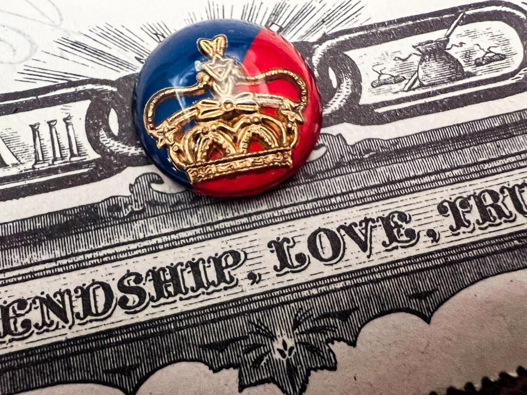 Stunning Vintage Intaglio 18mm - European Flag Crown - Blue and Red ...