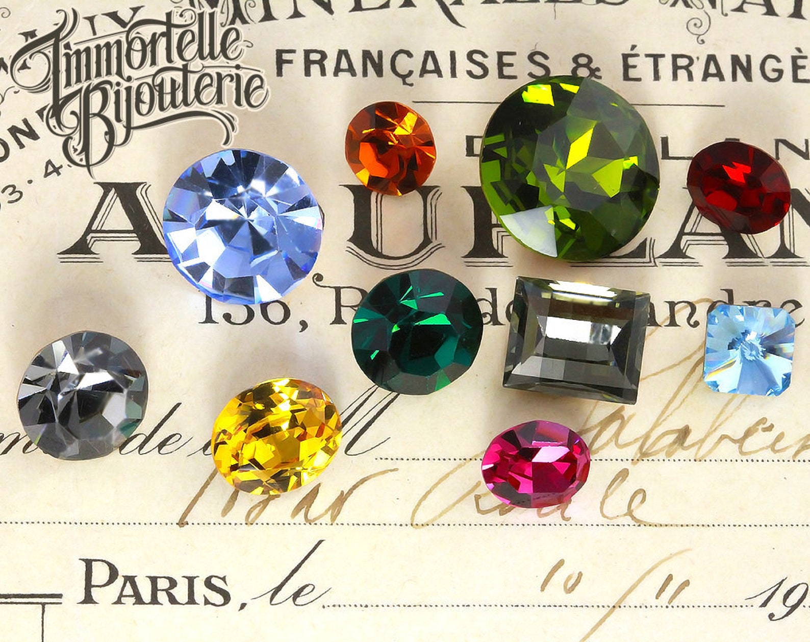Vintage Swarovski Large Rhinestones Chatons Lot Assorted Mixed Mix SS45 ...
