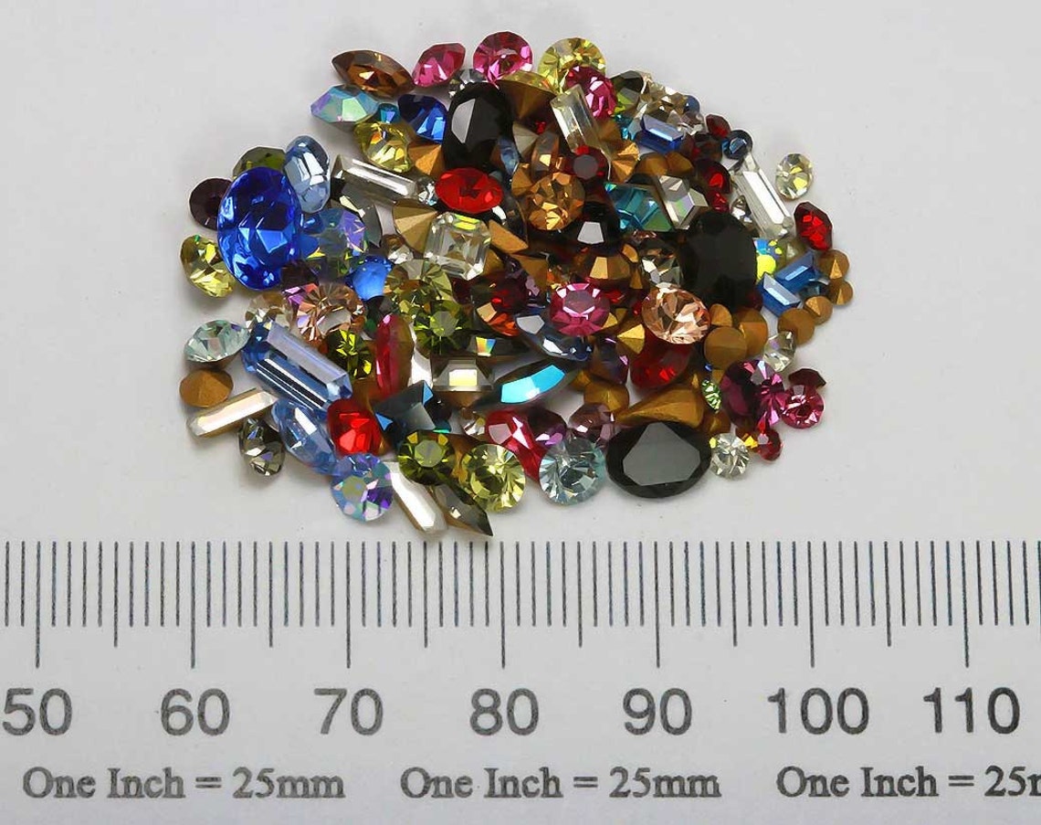 Vintage Swarovski Rhinestone Lot Crystal Clay Mix Sample Pack 10pp ...