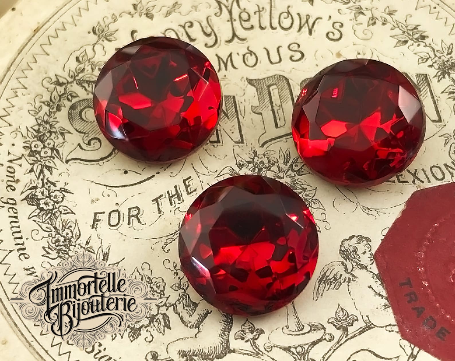 SS60 14mm Siam Ruby Rhinestones STUNNING Vintage Czech TTC Rhinestones ...