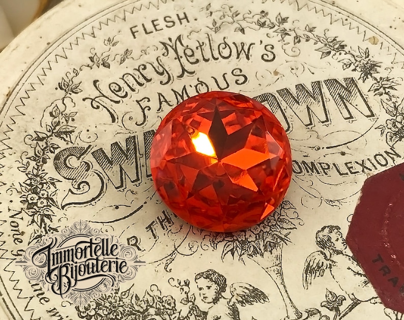 Vintage 18mm 75SS Hyacinth Orange Cabochon Gems Jewels Doublets ...