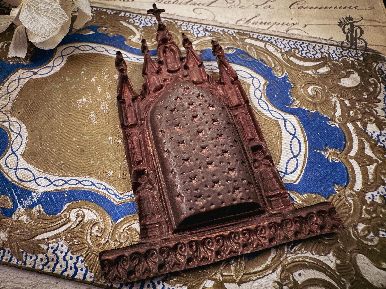 Vintage Religious French Gothic Metal Jewelry Component | Cathedral ...