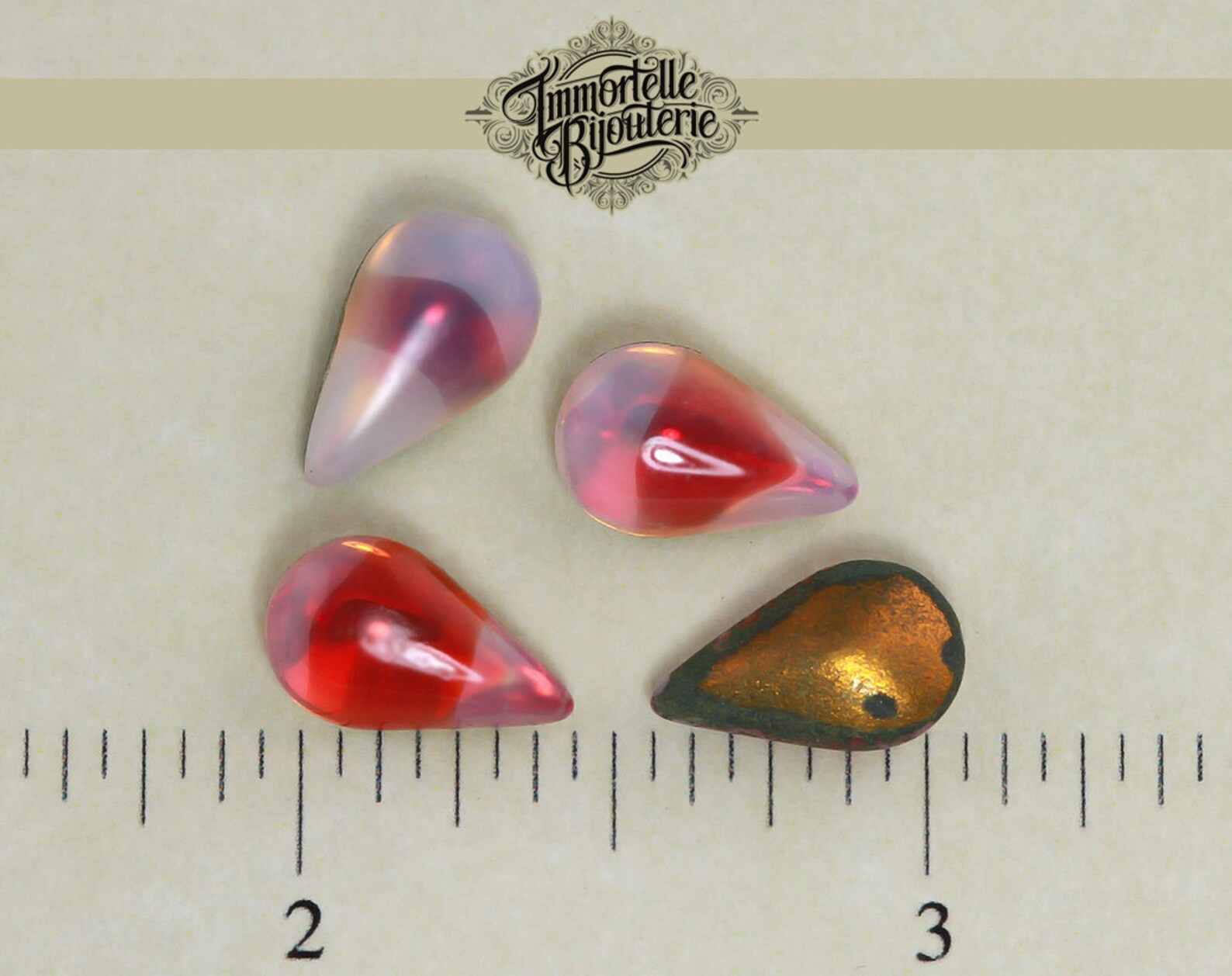 Vintage 13x8 Sabrina Ruby Red Pear Tear Drop Givre Jewel Gem - Etsy