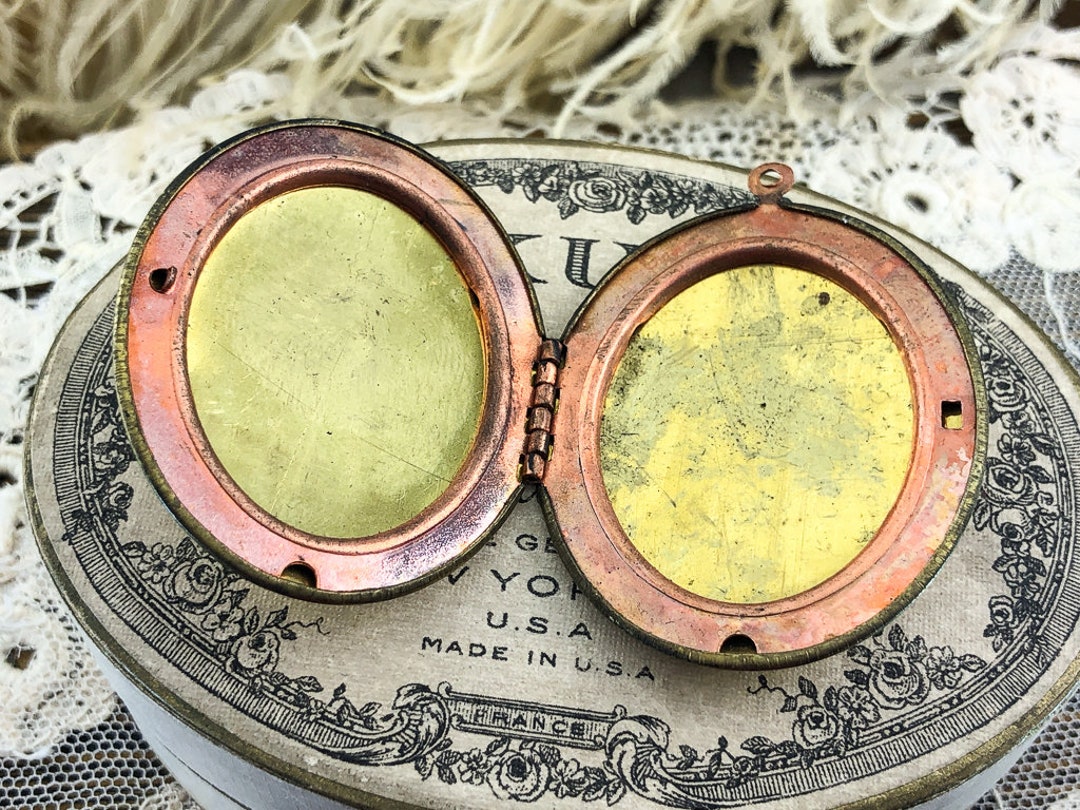 Vintage Shabby Brass Locket Locket Blank 46x39mm Raw Large Naturally ...
