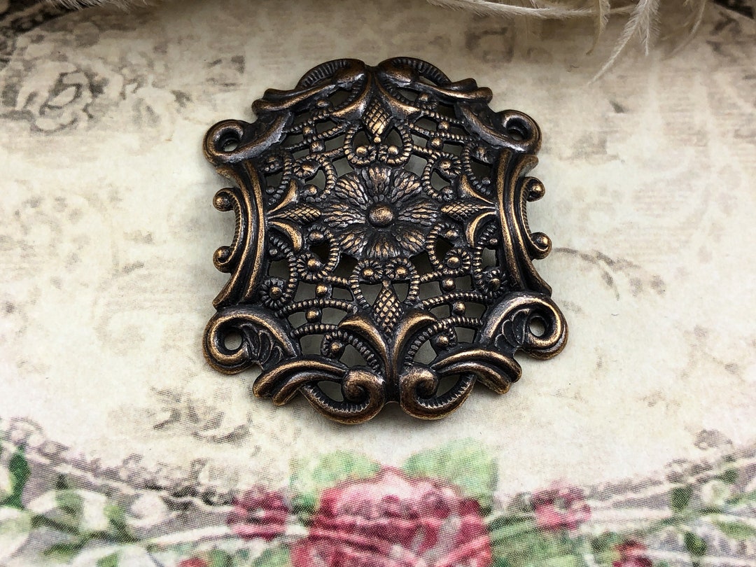 Elegant Victorian Filigree Scrollwork German Stamping Brass Filigree ...