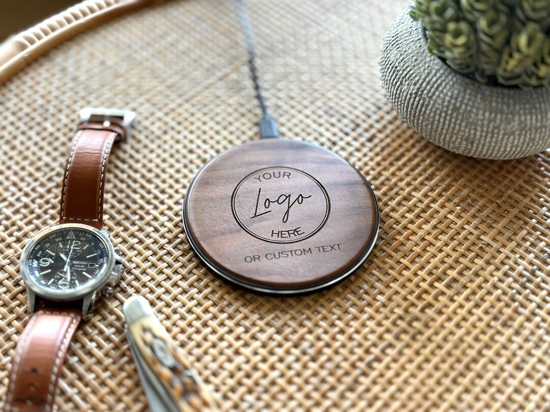 Logo Wireless Phone Charger. Custom Engraved Branded iPhone Charging ...