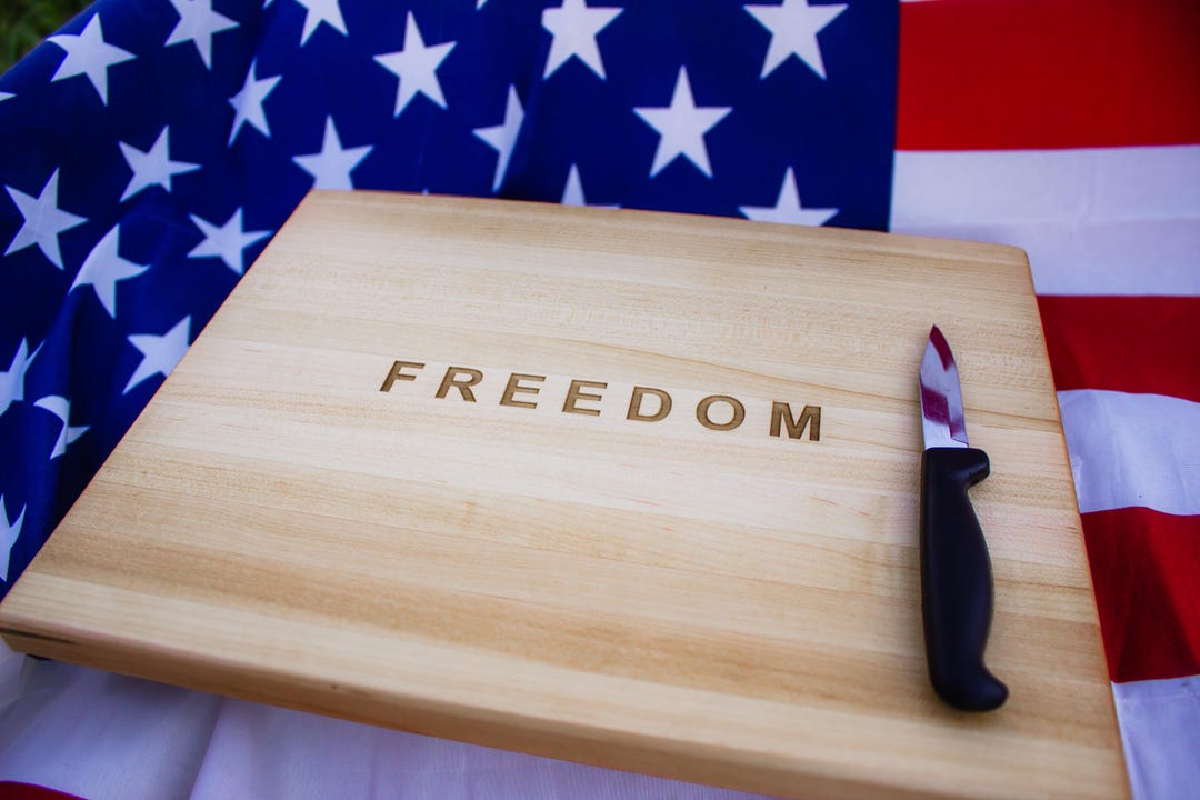 Freedom Cutting Board Charlie Kirk Tribute Custom Handmade Patriotic ...