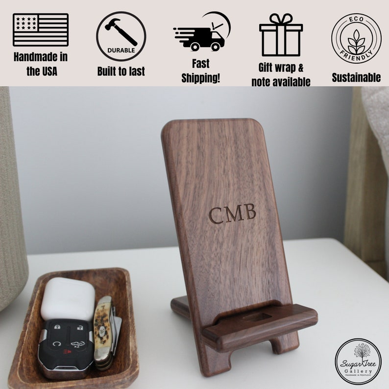 Personalized Engraved Phone Stand Holder, Custom Engraved Charging ...