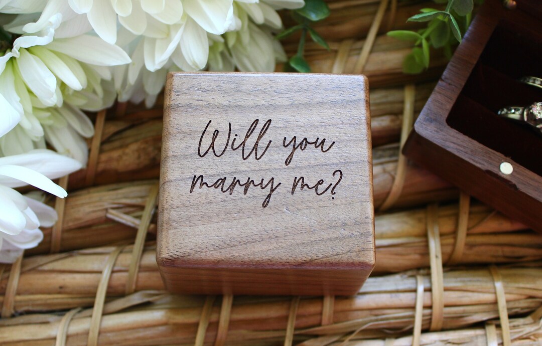Proposal Ring Box, Wooden Ring Box, Custom Engagement Ring Box, Ring ...