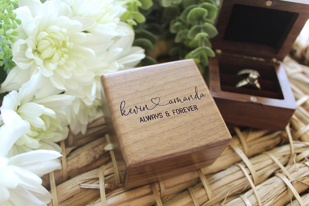 Wooden Ring Box for Wedding Ceremony, Engagement Ring Box, Custom Ring ...