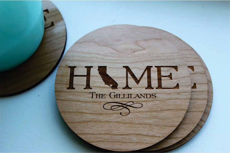 Personalized Wood Coasters Custom Engraved Coaster Home | Etsy