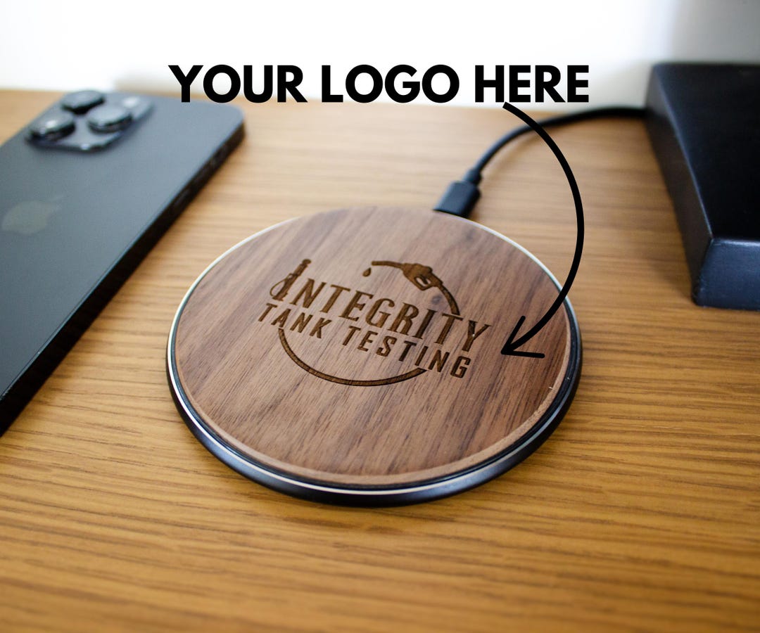 Logo Branded Wireless Charger. Custom Engraved Smartphone Charging ...