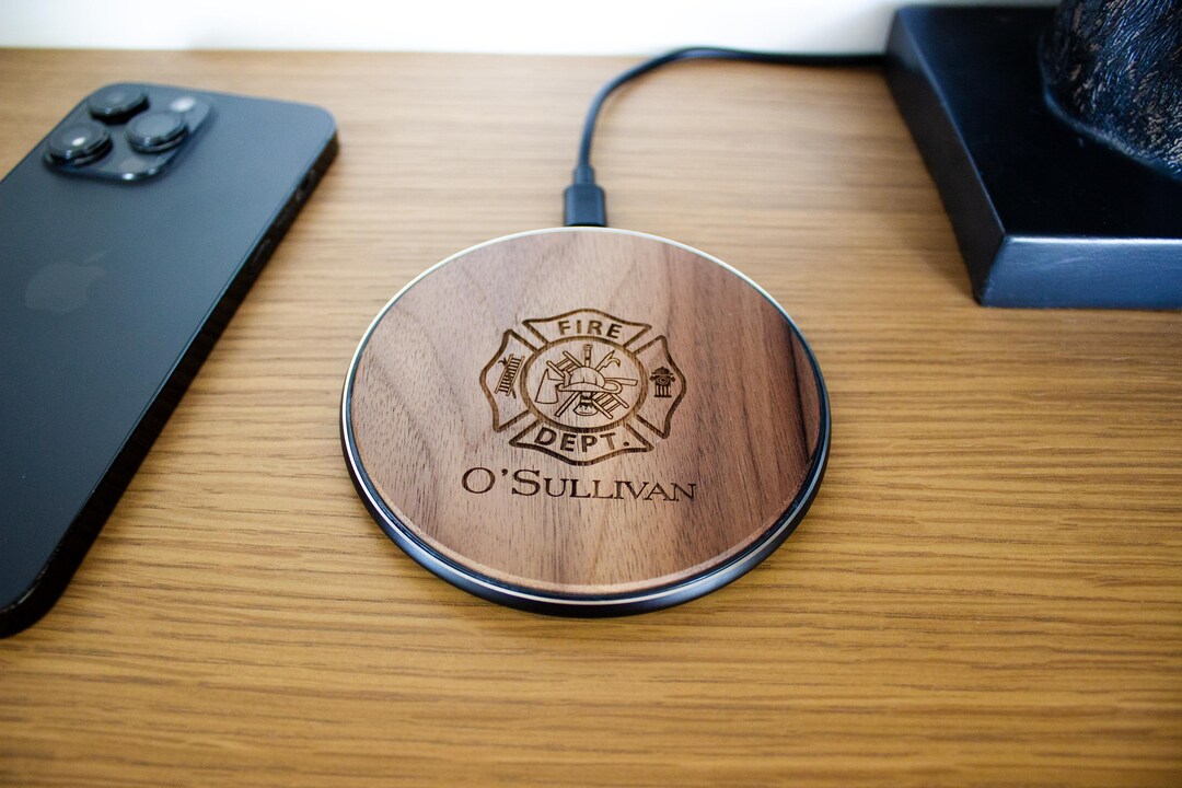 Personalized Wireless Phone Charger. Custom Engraved Fire Department ...