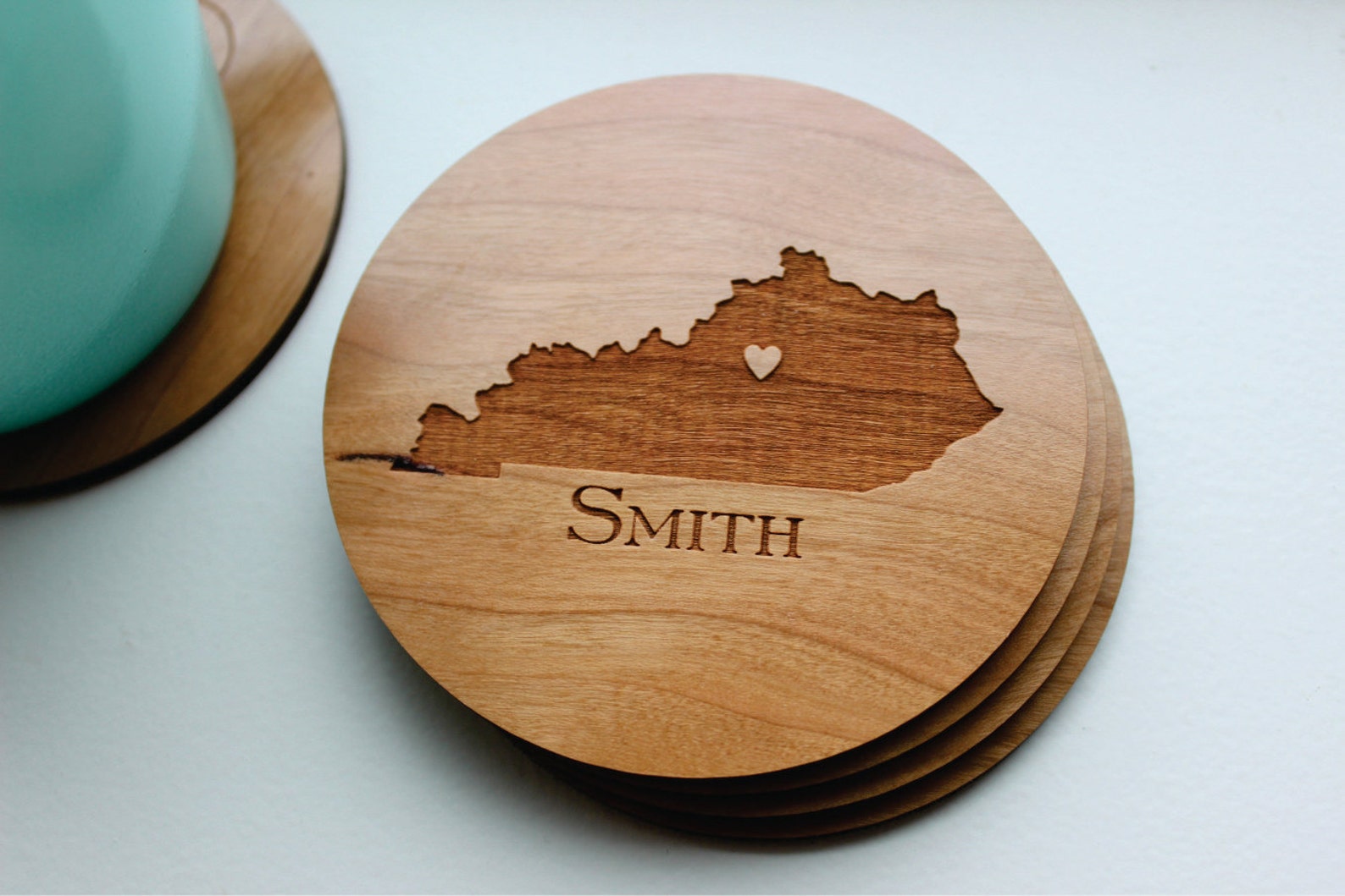 Personalized Wood Coaster Set of 4 Custom Engraved Coasters - Etsy
