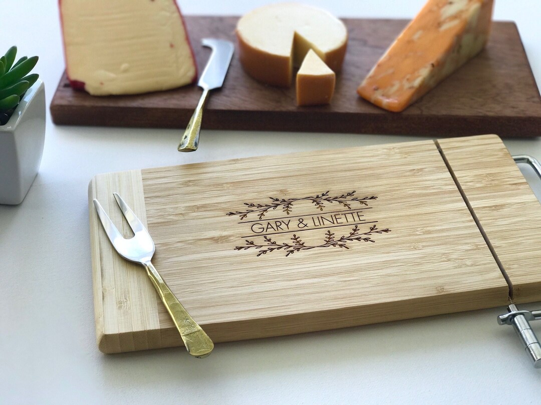 Personalized Cheese Slicer Charcuterie Board, Engraved Cutting Board ...