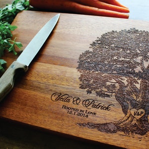 Engraved Tree Cutting Board, Wedding, Anniversary, Womens Gift, Husband ...