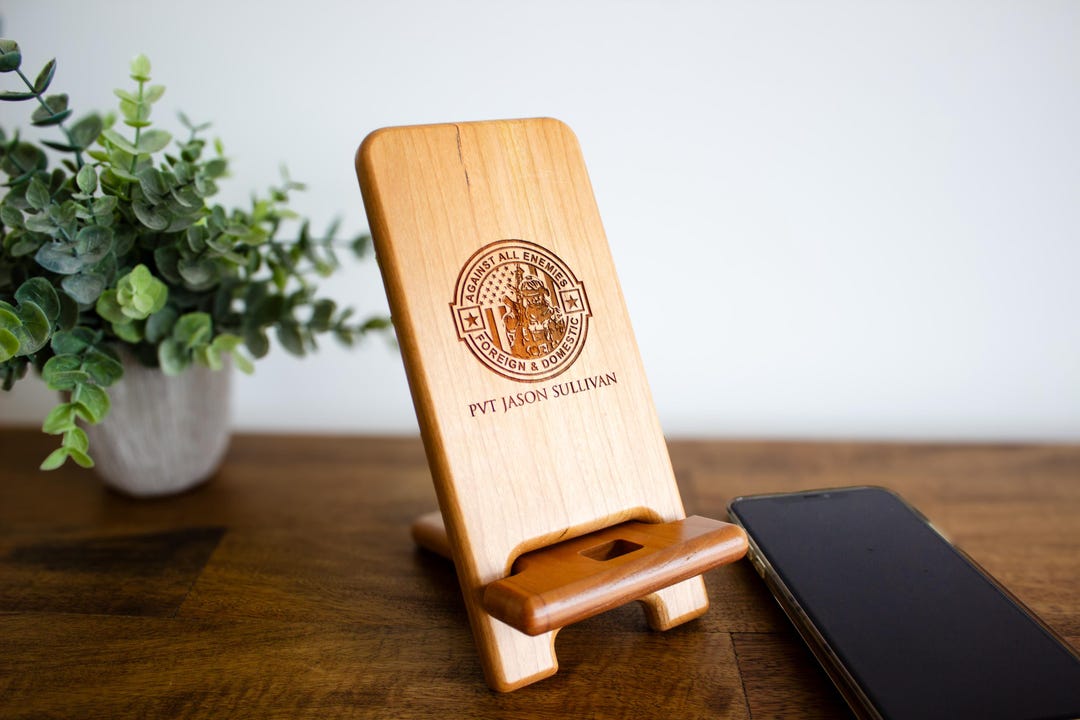 Personalized Phone Holder, Custom Engraved Charging Station, Unique ...