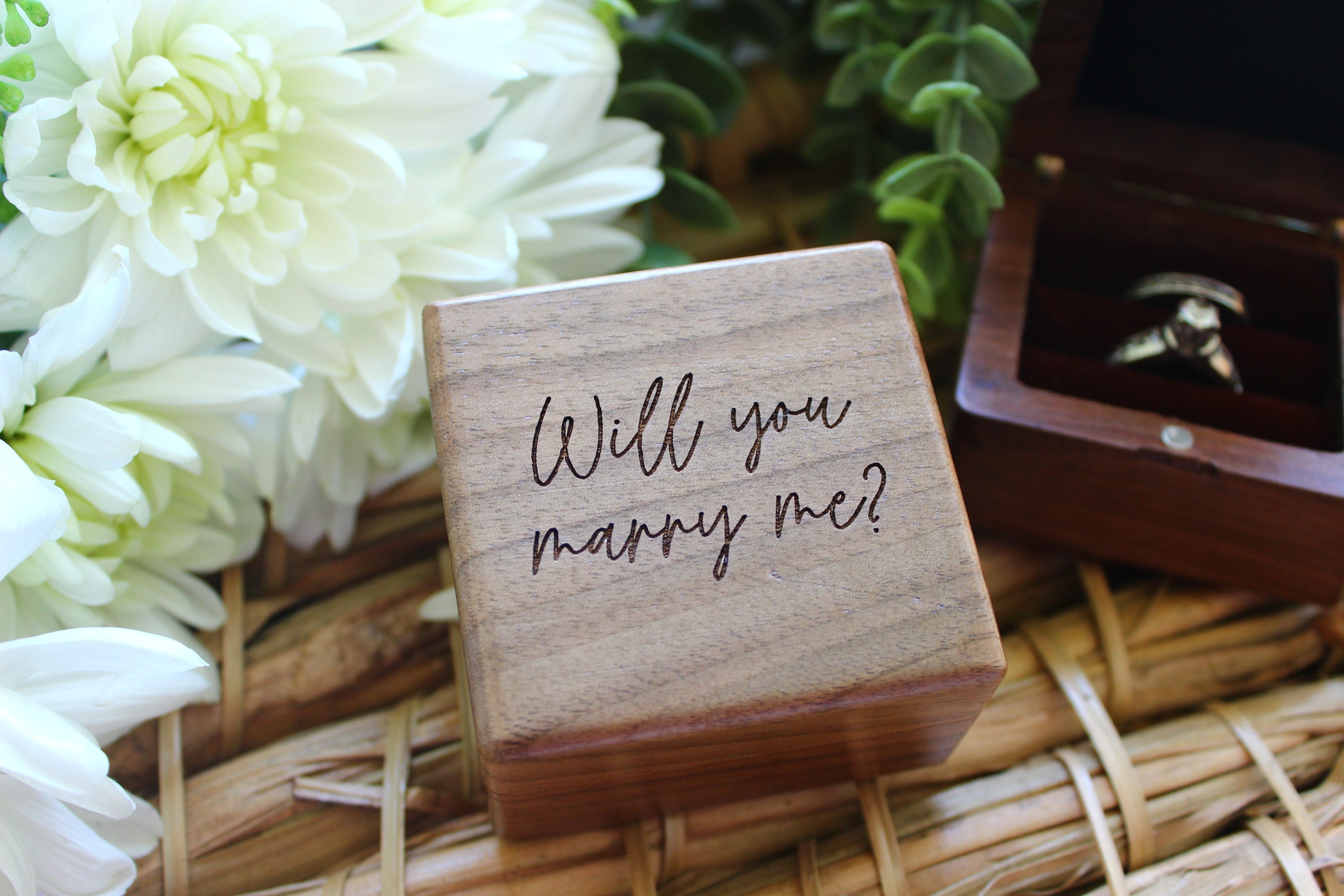 Proposal Ring Box Wooden Ring Box Custom Engagement Ring - Etsy