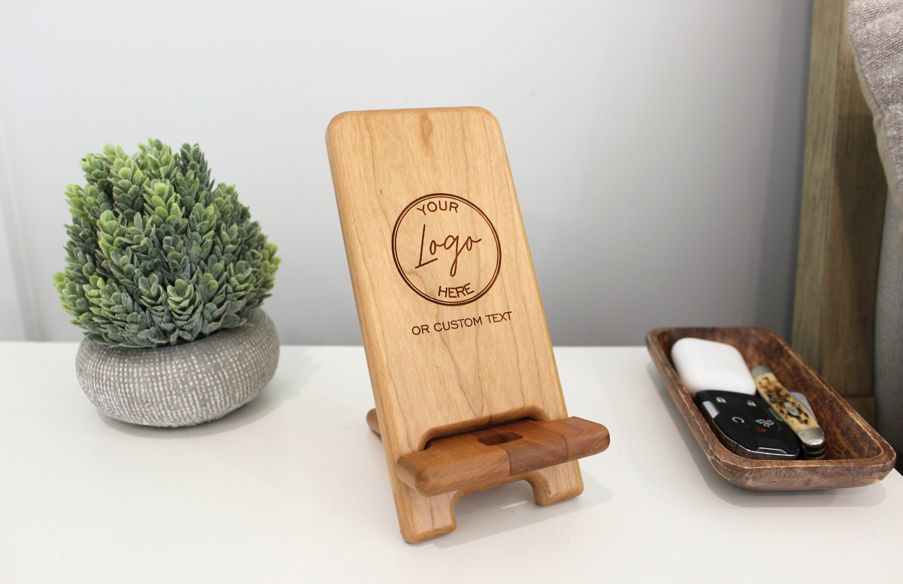 Personalized Phone Stand, Custom Engraved Charging Station, Unique ...