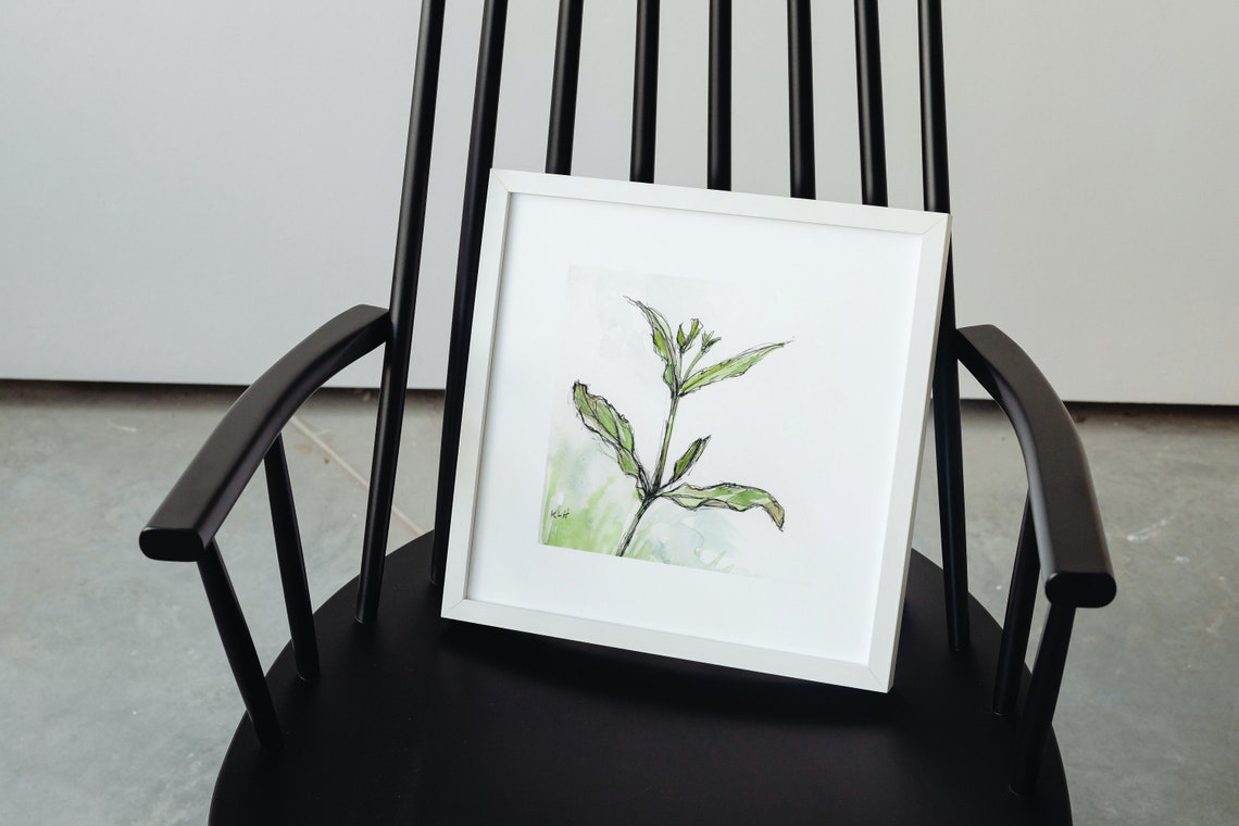 Original Painting Landscape, Plant, Ink Drawing, Watercolor Landscape ...