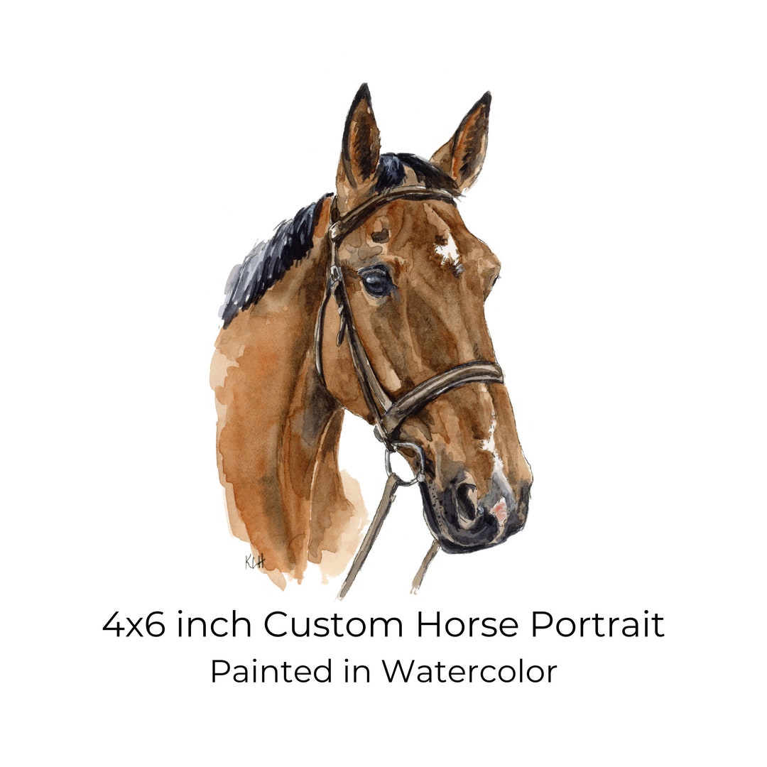 Custom Horse Portrait, Personalized Horse Painting, Birthday Gift for ...