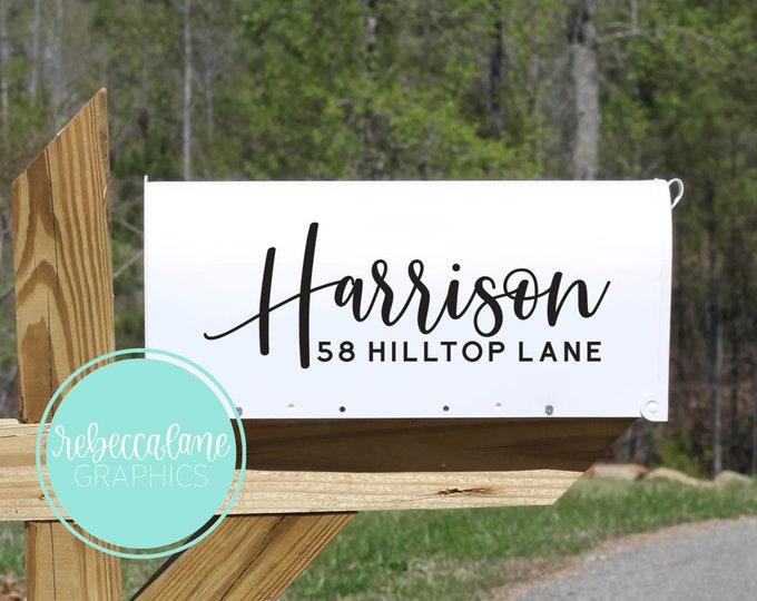 Custom Name and Address Mailbox Decal - Mailbox Personalization, Mail ...