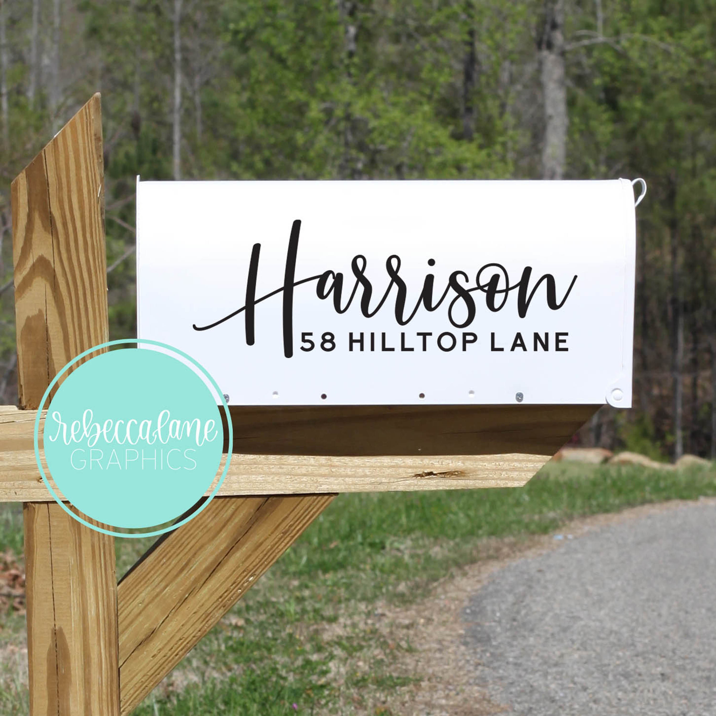 Custom Name and Address Mailbox Decal Mailbox - Etsy