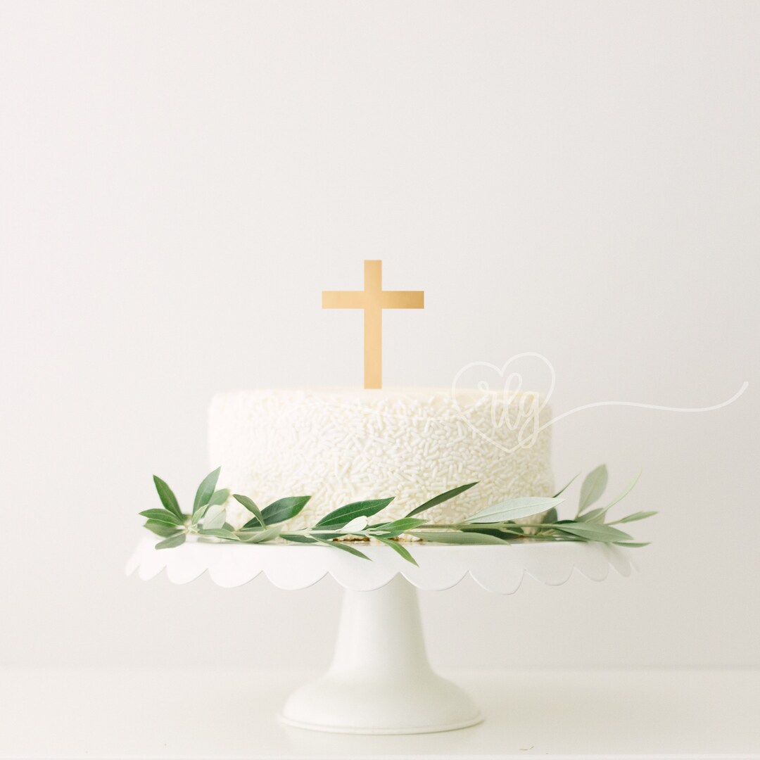 Simple Cross Cake Topper for Baptism, Christening, Confirmation ...