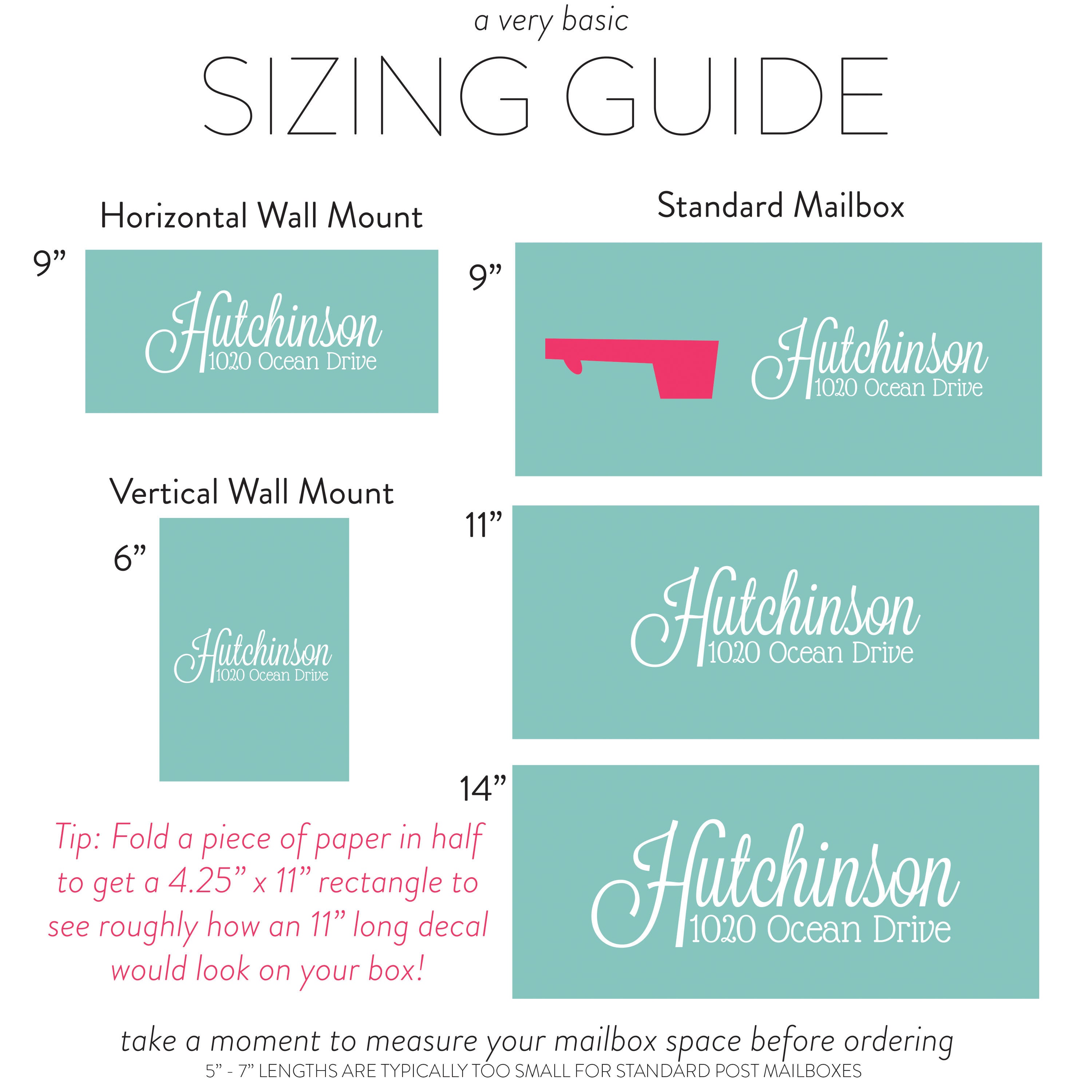 Custom Name and Address Mailbox Decal Mailbox - Etsy