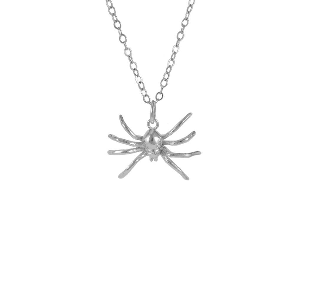 Baby Spider Necklace, Silver Spider Pendant, Baby Spider Jewelry ...