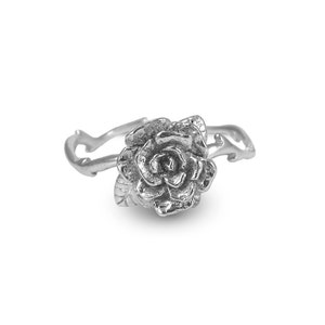 Flowing Mini Rose Ring, Rose Ring, Sterling Silver Ring, Handmade Ring ...