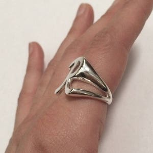 R Ring, R Signet Ring, Sterling Silver Ring, Signet Ring, Letter Ring ...