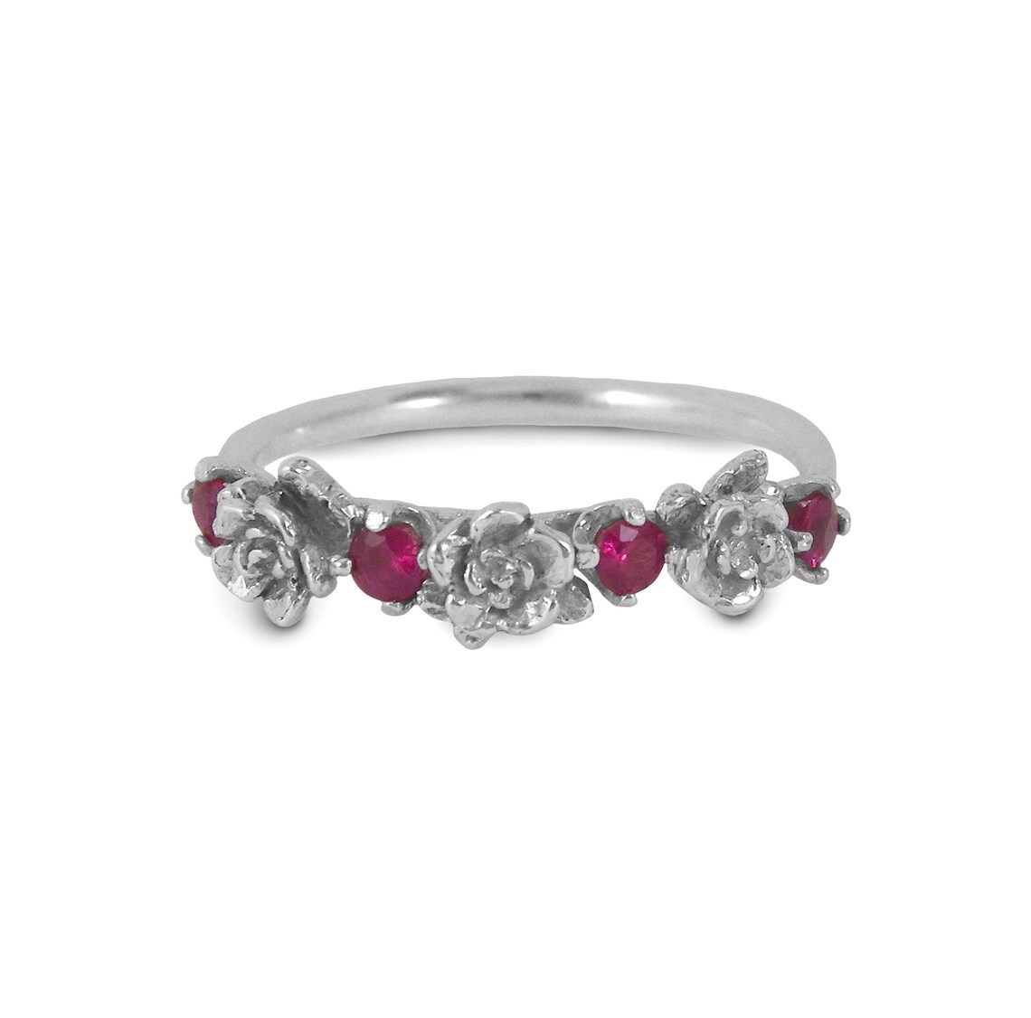 Ruby Rose Ring, Rose Ring, Sterling Silver Ring, Handmade - Etsy