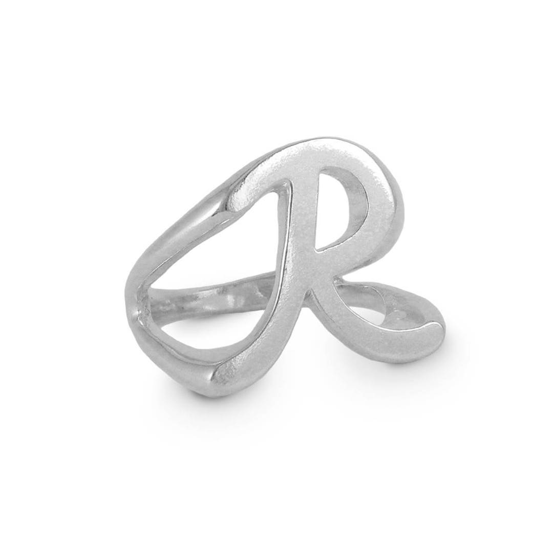 R Ring, R Signet Ring, Sterling Silver Ring, Signet Ring, Letter Ring ...